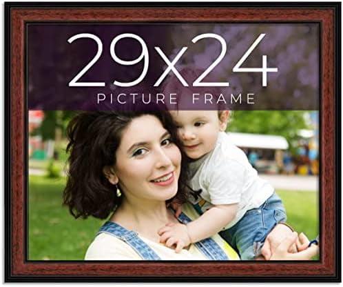 29X24 Executive Brown Real Wood Picture Frame Width 1.25 Inches ...