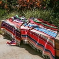 84 X 59 Inch Mexican Serape Blanket Bay Window Blanket, Mexican ...