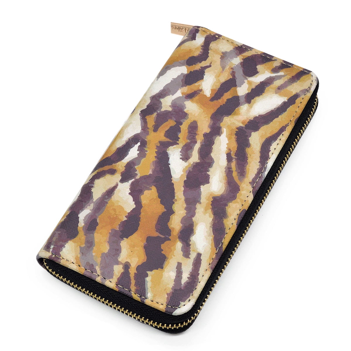 Premium Vegan Leather Animal Print Continental Zip Around Wallet - Diff ...
