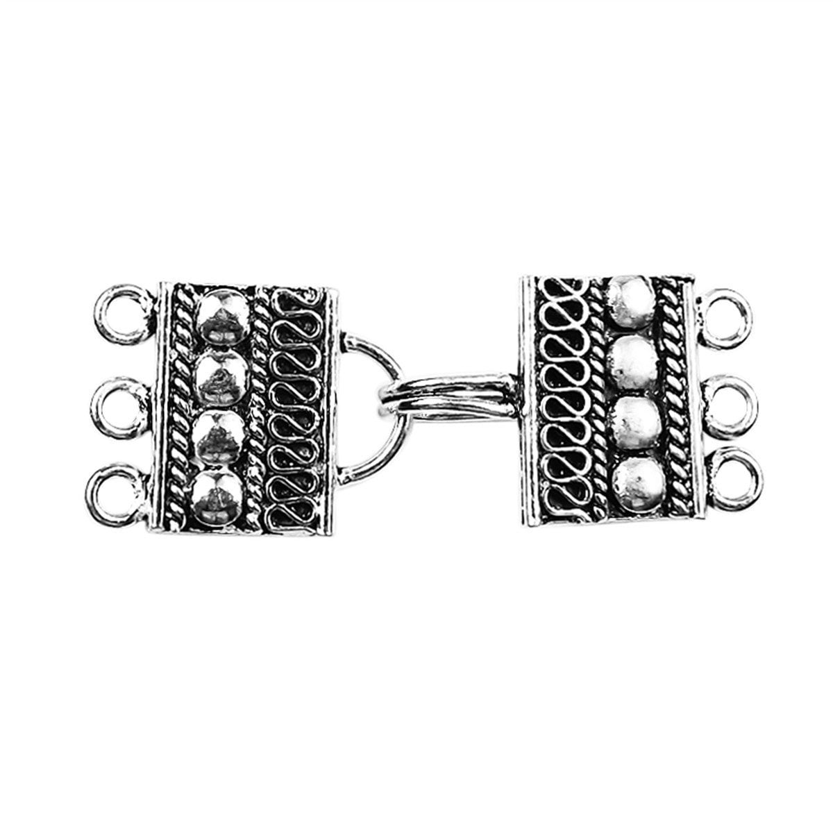 CSF-460 Silver Overlay Multi Strand Clasp With 3 Hole - Walmart.com