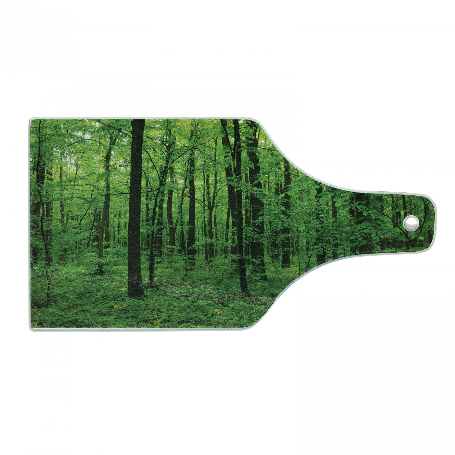 Nature Cutting Board, Green Forest Spring with Trees and Bushes Idyllic ...