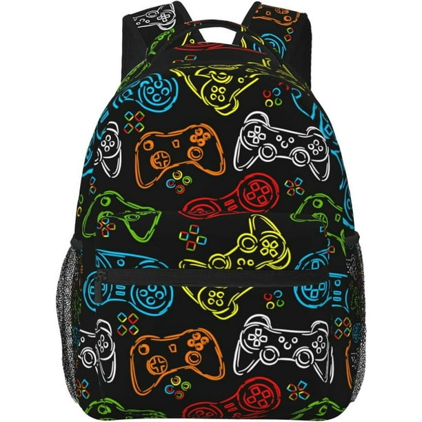 Fiokroo Video Game Controller Background Backpack School Bag For ...
