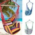 Ranipobo Stripe Pattern Distinctive Cotton Canvas Hanging Rope Chair ...