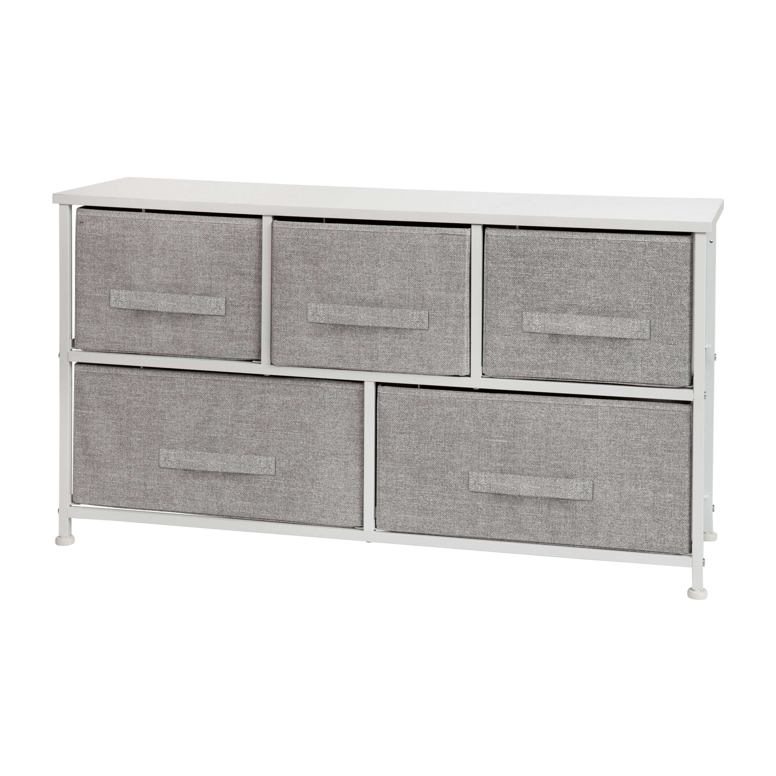 Flash Furniture Harris 5 Drawer Wood Top White Cast Iron Frame Vertical ...