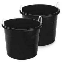 Homz 17 Gallon Plastic Large Utility Rope-Handled Storage Bucket Tub ...