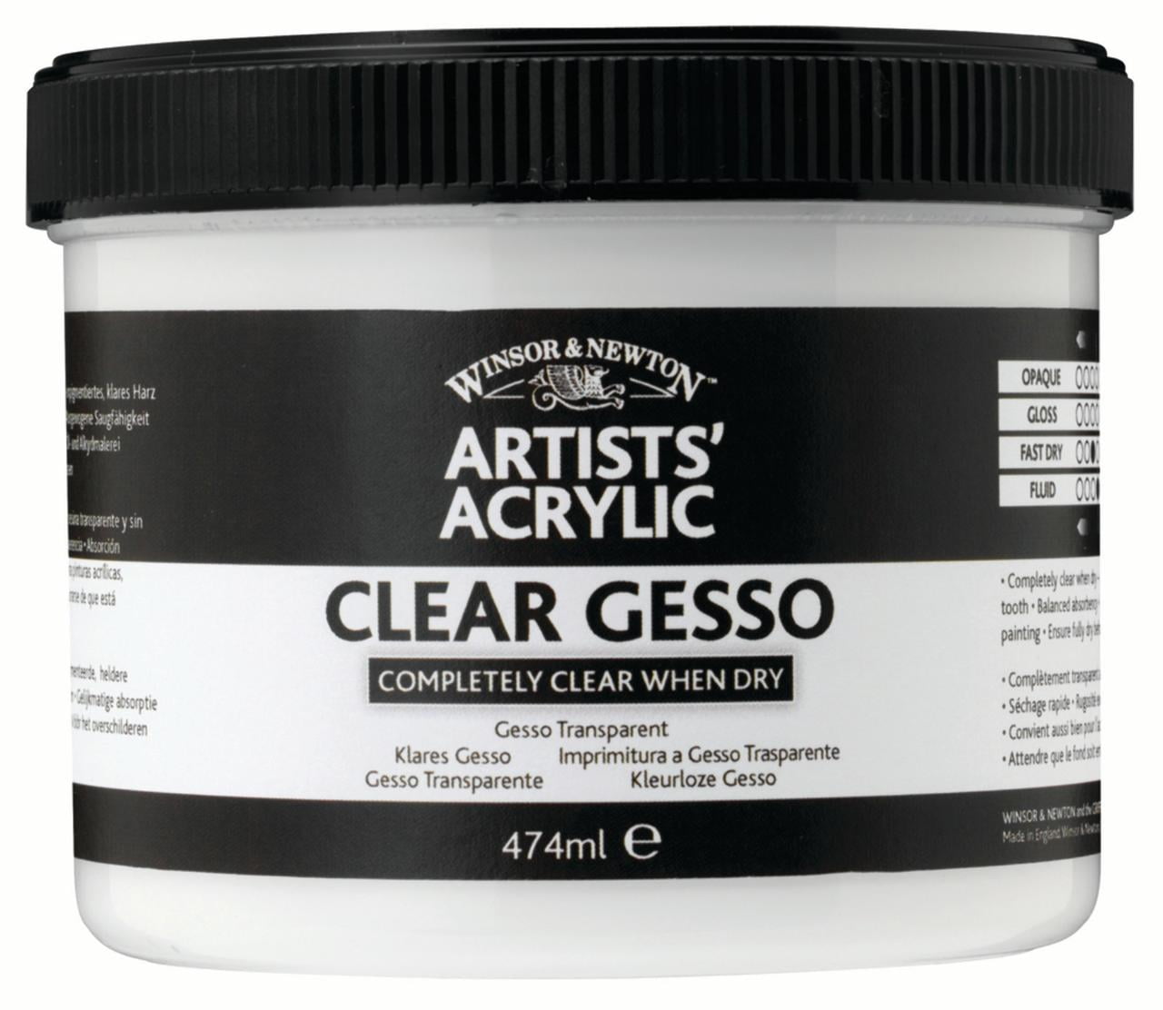 Winsor & Newton Artists' Acrylic Gesso, 474ml Jar, Clear - Walmart.com