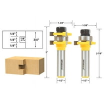 Yonico Yonico 15221 - Matched Tongue and Groove Router Bit Set 1/2 ...