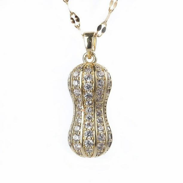 Peanut Neck Chain Chic Pearl Inlaid Necklace Delicate Clavicle Chain ...