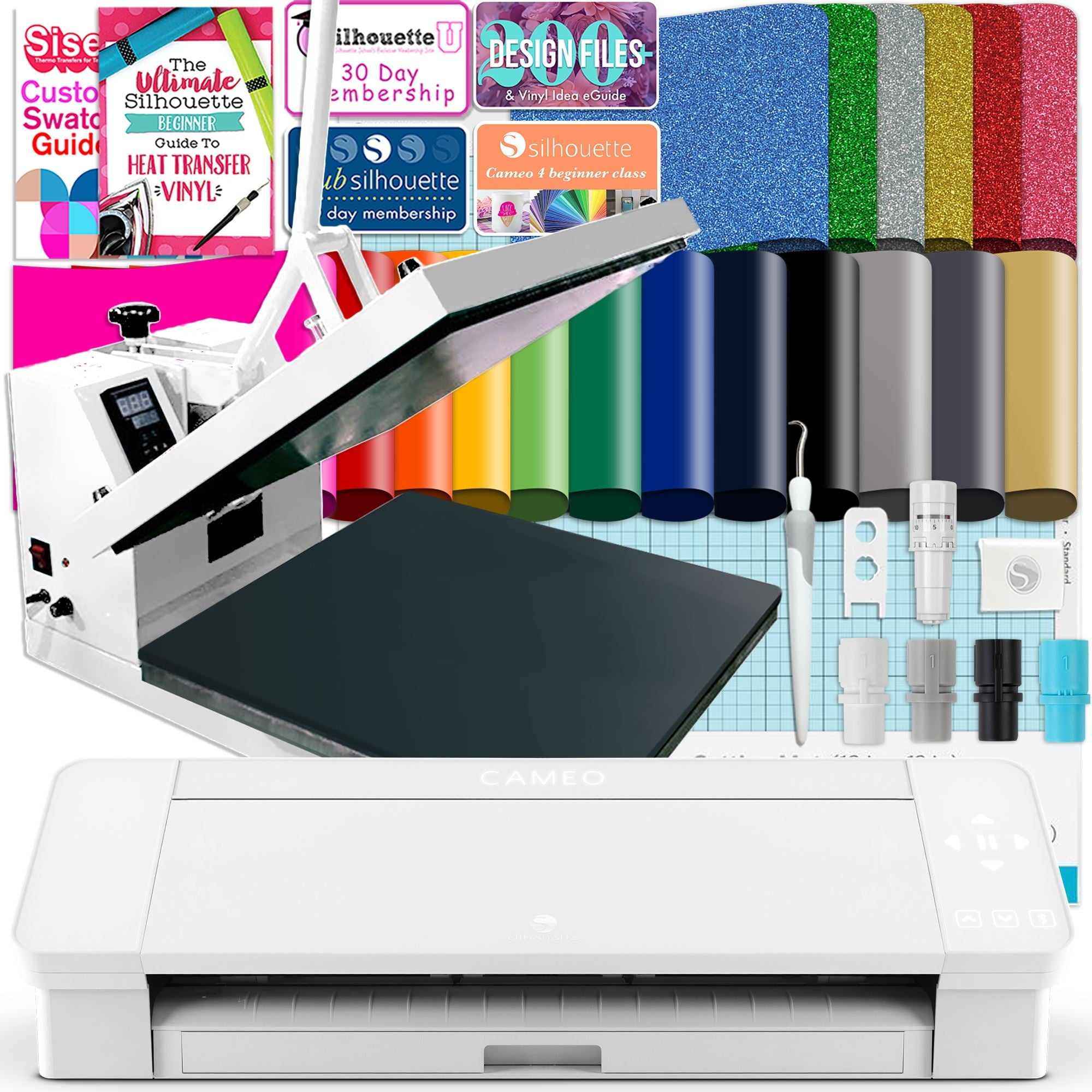 "Silhouette White Cameo 4 Crafting Bundle with Swing Design 15"" x 15 ...