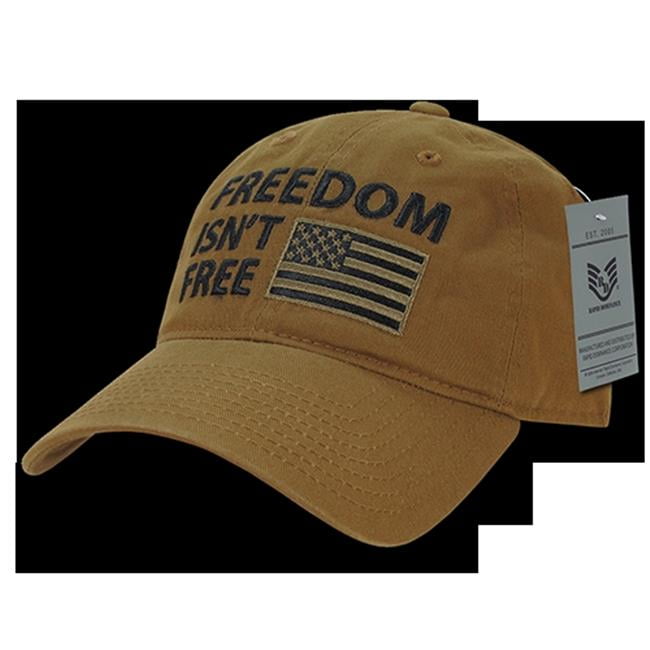 RapDom Freedom Isn't Free Graphic Relaxed Mens Cap [Coyote Brown ...