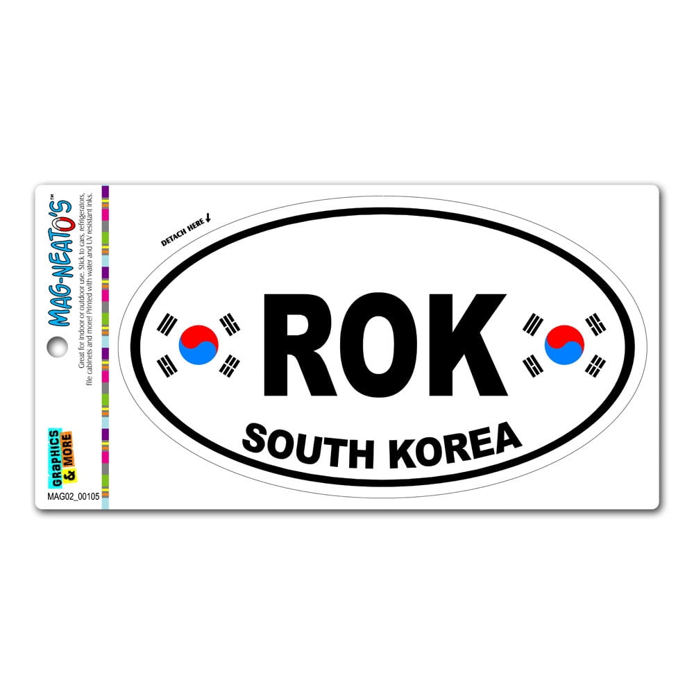 South Korea Country Flag - ROK Euro Oval Flag MAG-NEATO'S(TM) Car ...