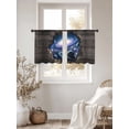 Broken Wall Sheer Curtains 45 Inch Length 2 Panels Set, Nature Blue ...