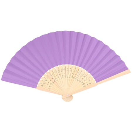HTCM 5pcs Plain Folding Fan Handheld Paper Fan Blank Paper Fans Kids ...