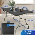 Folding Table 6 Foot, Heavy-Duty, Portable Plastic Construction with ...