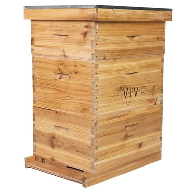 Honey Keeper Beehive 10 Frame Kit Super Box and 10 Deep Frames with ...