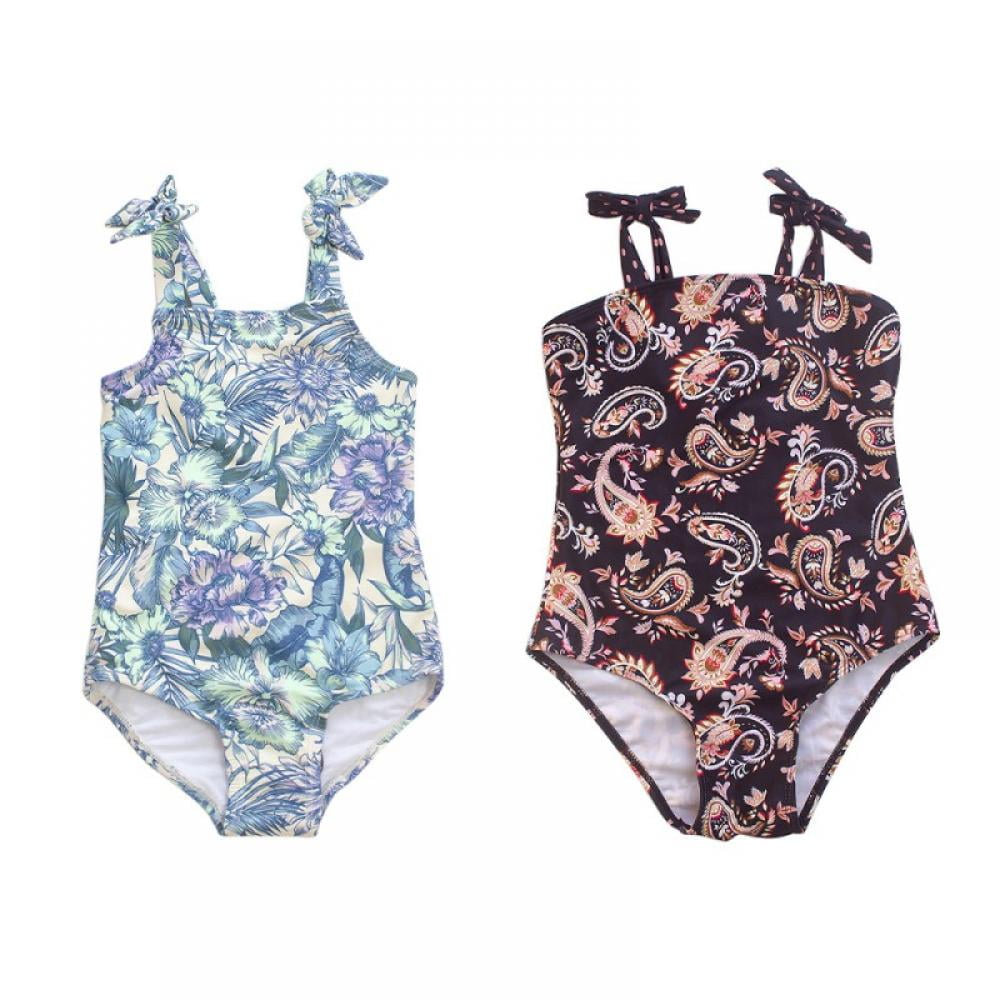 GYRATEDREAM Girls Swimsuit One-Piece Adjustable Straps Swimwear Tankini ...