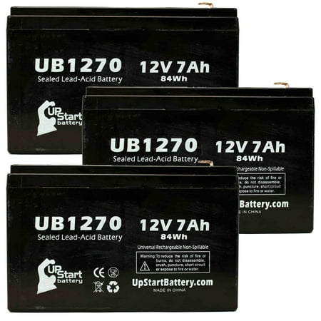 3-Pack UB1270 Universal Sealed Lead Acid Battery (12V, 7Ah, F1 Terminal ...