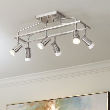 Pro Track Mini S-Wave 6-Head LED Ceiling Track Light Fixture Kit Spot ...