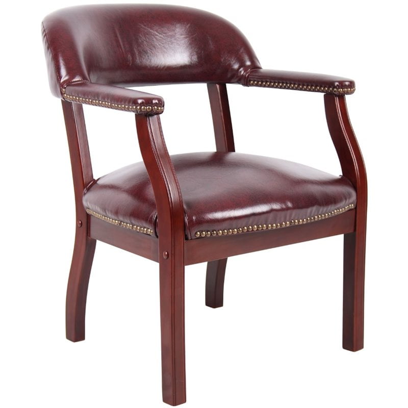 Boss Office Products Burgundy Ivy League Executive Captains Chair ...