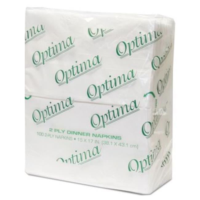 Allied West Paper AWC80172 2-Ply Optima Dinner Napkins, White - 15 x 17 ...