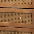 Baxton Studio Mid-Century Modern Ash Walnut Wood and Rattan 4-Drawer ...