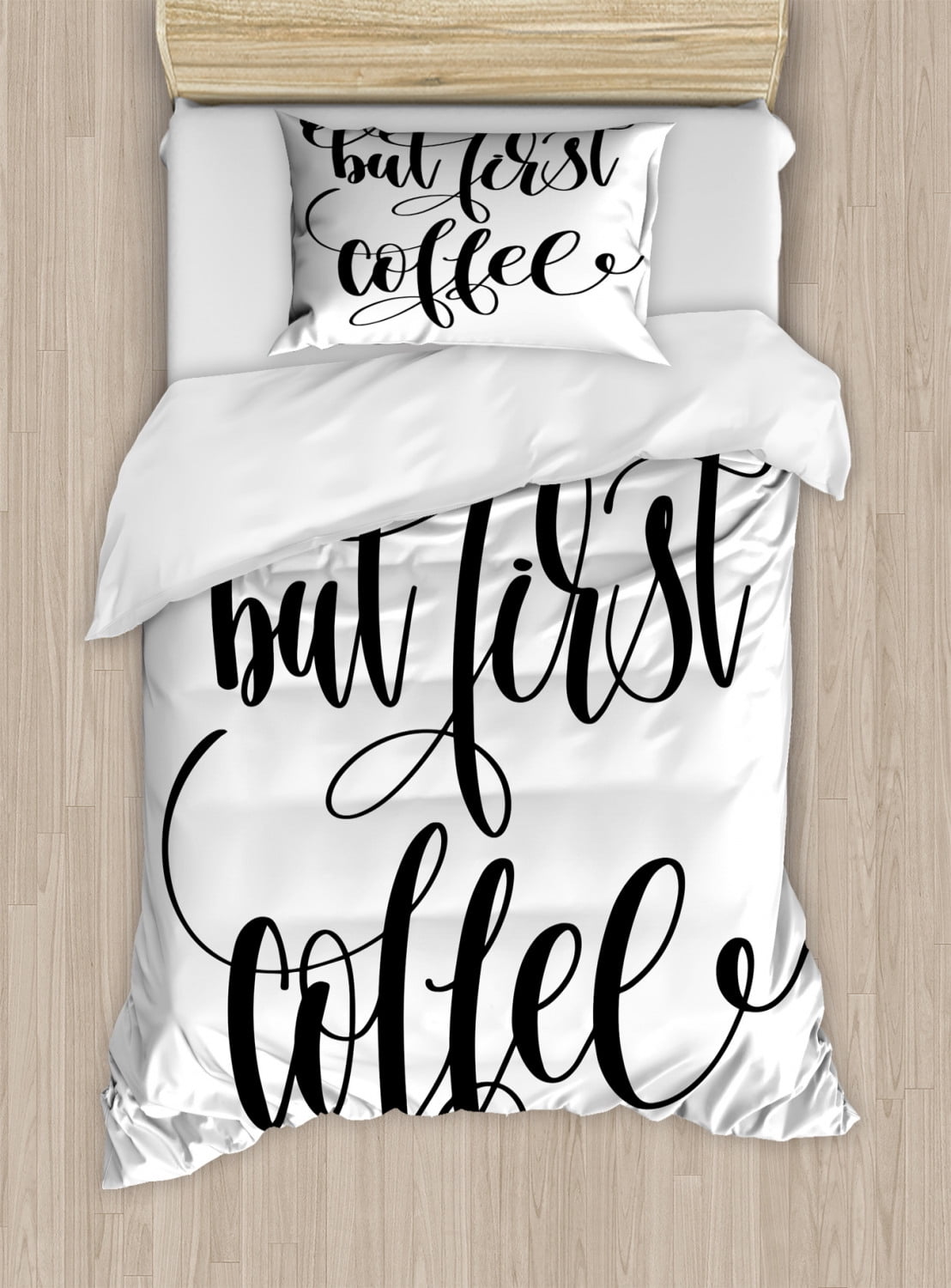 But First Coffee Duvet Cover Set Twin Size, Morning Motivational ...