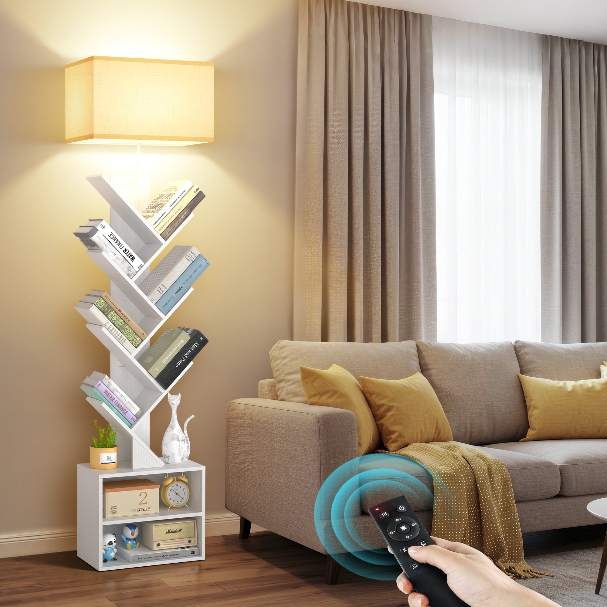 Click here for Outonlife Floor Lamp With Remote tree Bookshelf Wi... prices