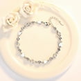 Monebena Crystal Heart Charm Bracelet 925 Sterling Silver Fashion Heart ...