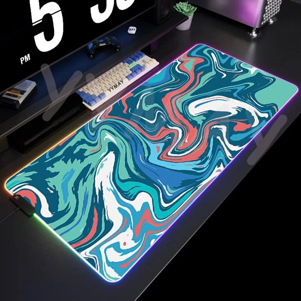 liquid RGB Gaming Mousepad Big LED Gamer Mousepads PC Desk Mat Luminous ...
