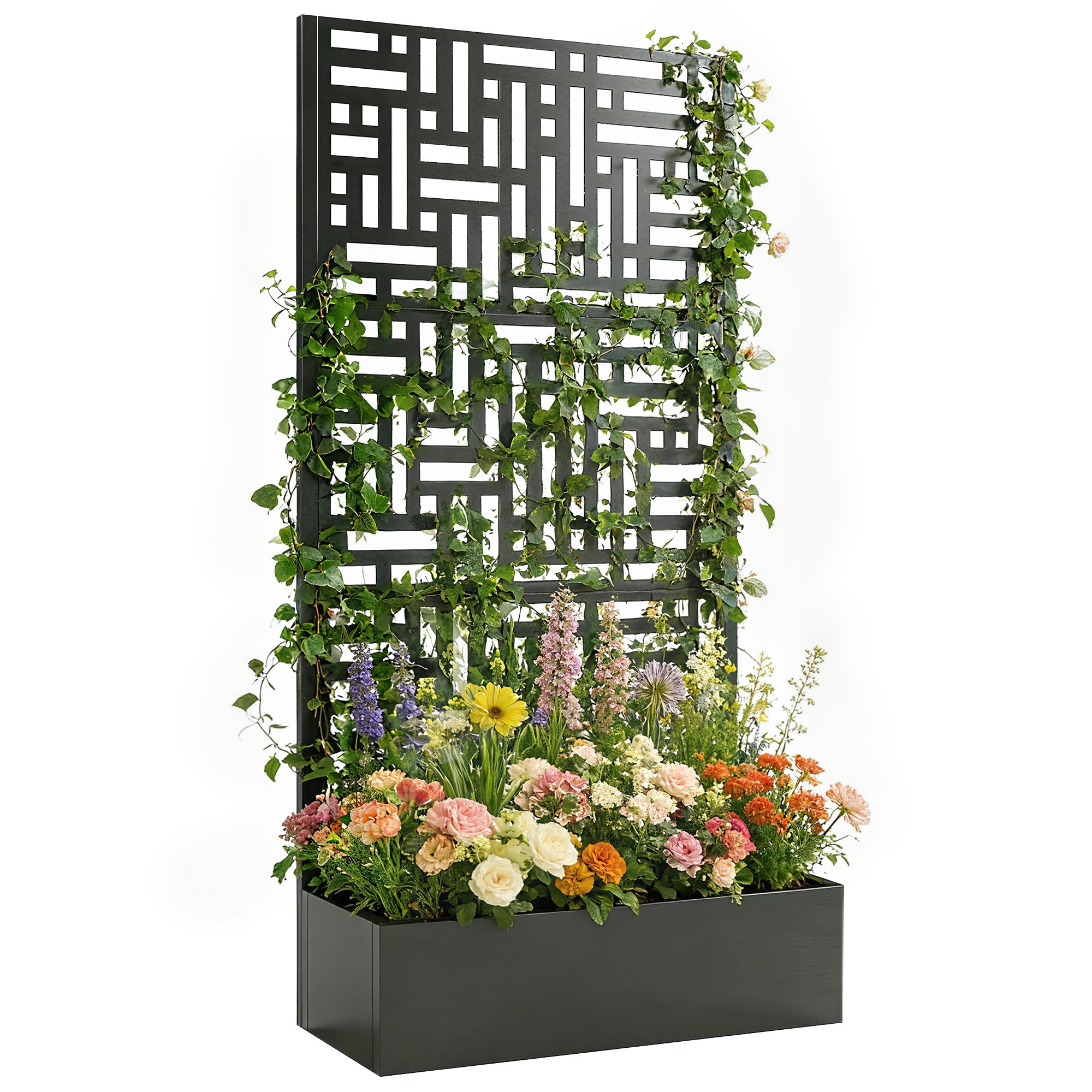 Click here for Outsunny Galvanised Raised Garden Bed With Trellis... prices