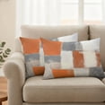Abstract Outdoor Throw Pillow Covers Set of 2, Yellow Gray Block ...