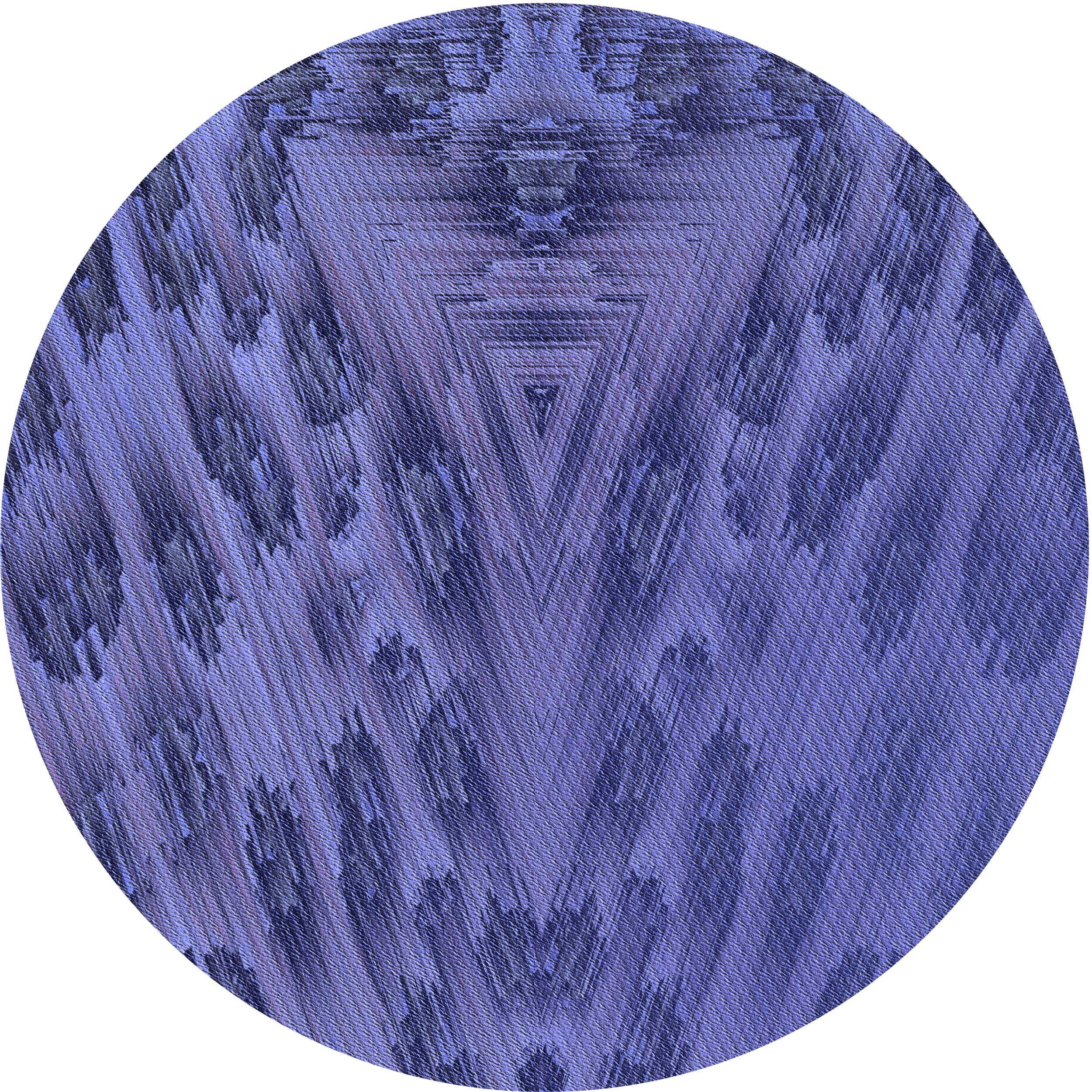 Ahgly Company Indoor Round Patterned Light Slate Blue Area Rugs, 8 ...