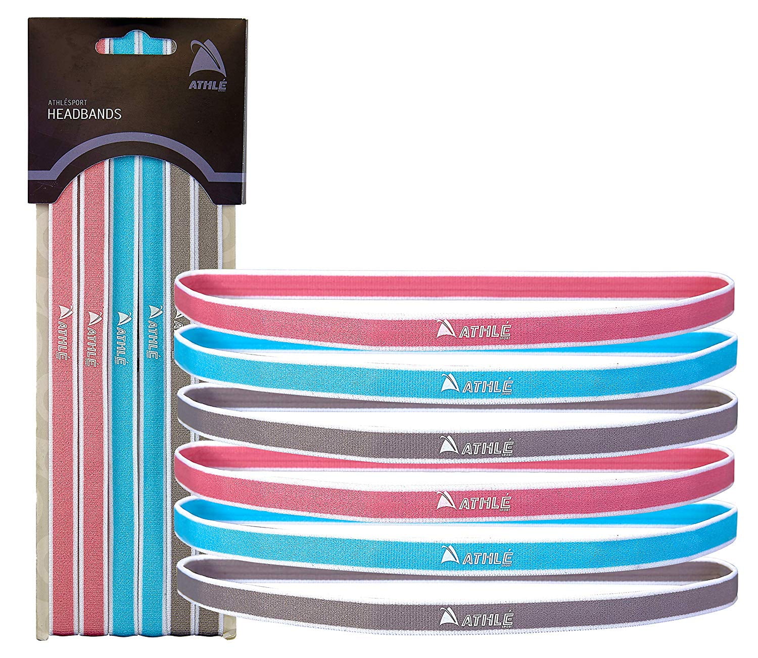 Athletic Sports Headbands for Women Men Boys & Girls - 6 Pack Thin Hair ...