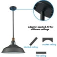 Industrial Matte Black Pendant Light Rod Hung , Adjustable Height ...