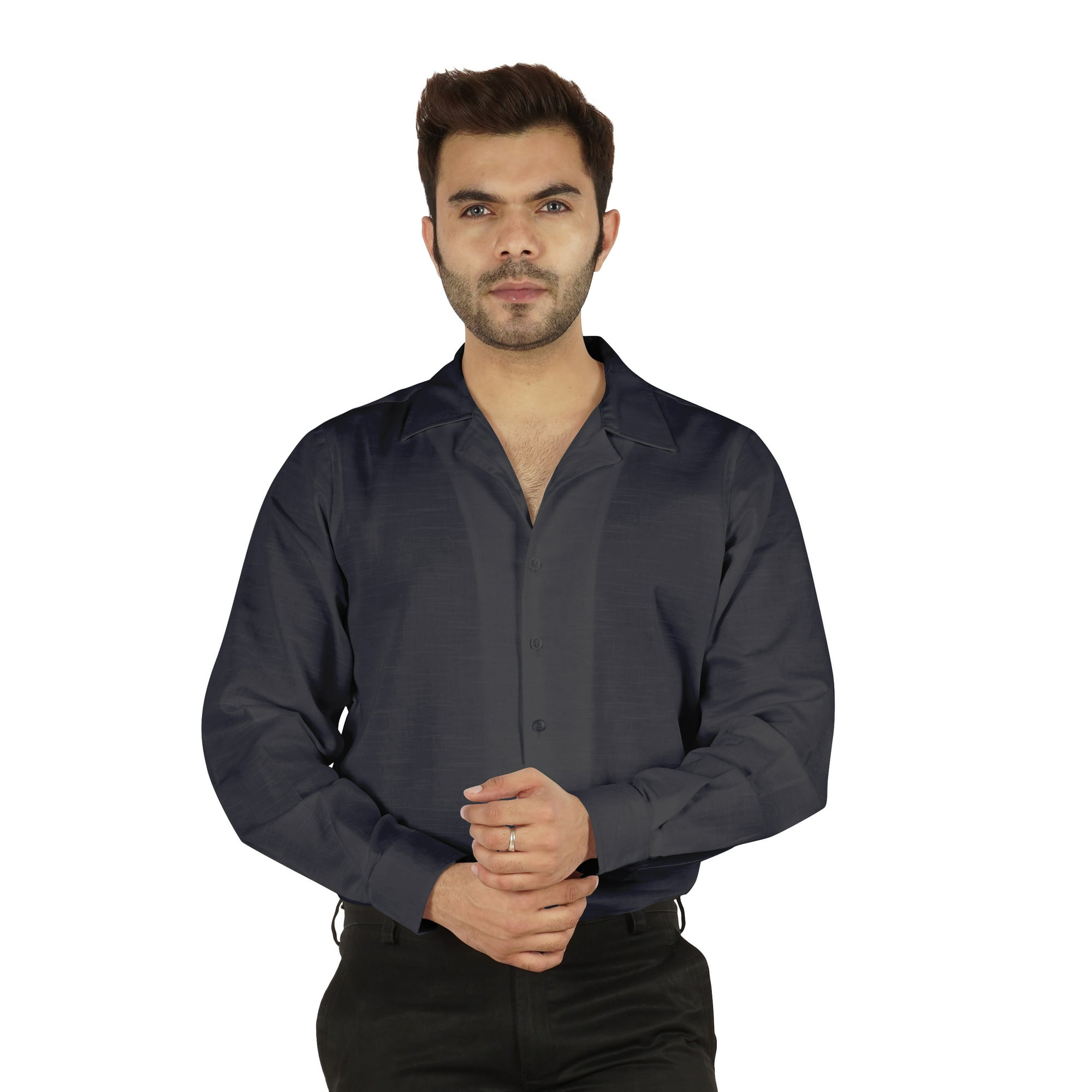 Click here for Bestman Solid Long Sleeve Cotton Shirts For Mens F... prices