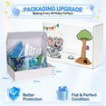Blue Felt Happy Birthday Banner Party Decoration Kit with Ball Garland ...