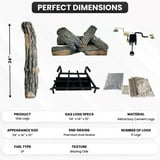 Complete Gas Log Kit for Vented Fireplaces, Blazing Oak Design, LP ...
