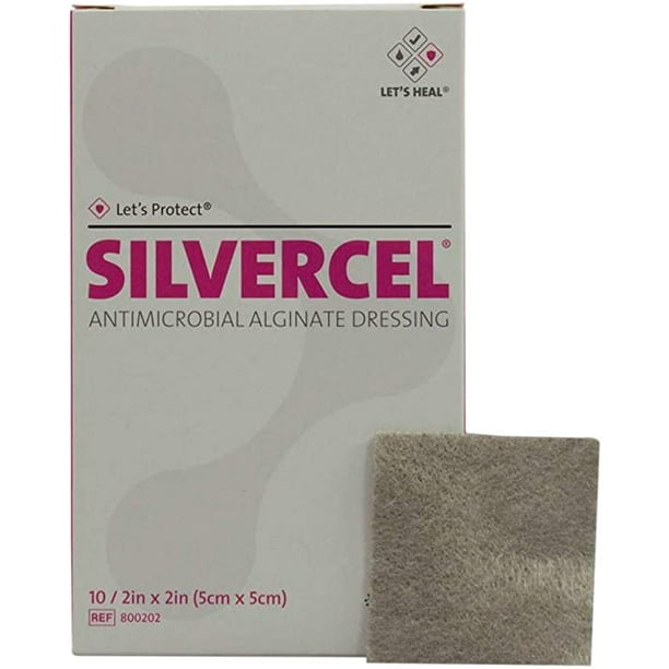 Silvercel Antimicrobial Alginate Dressing - 2 x 2" - - Box of 10 ...