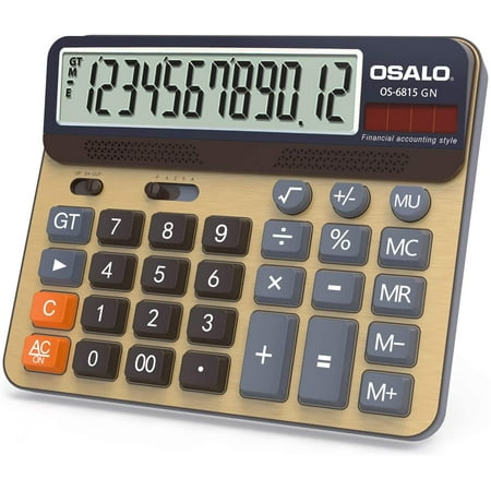 Desktop Calculator Extra Large 5-Inch LCD Display 12-Digit Big Number ...
