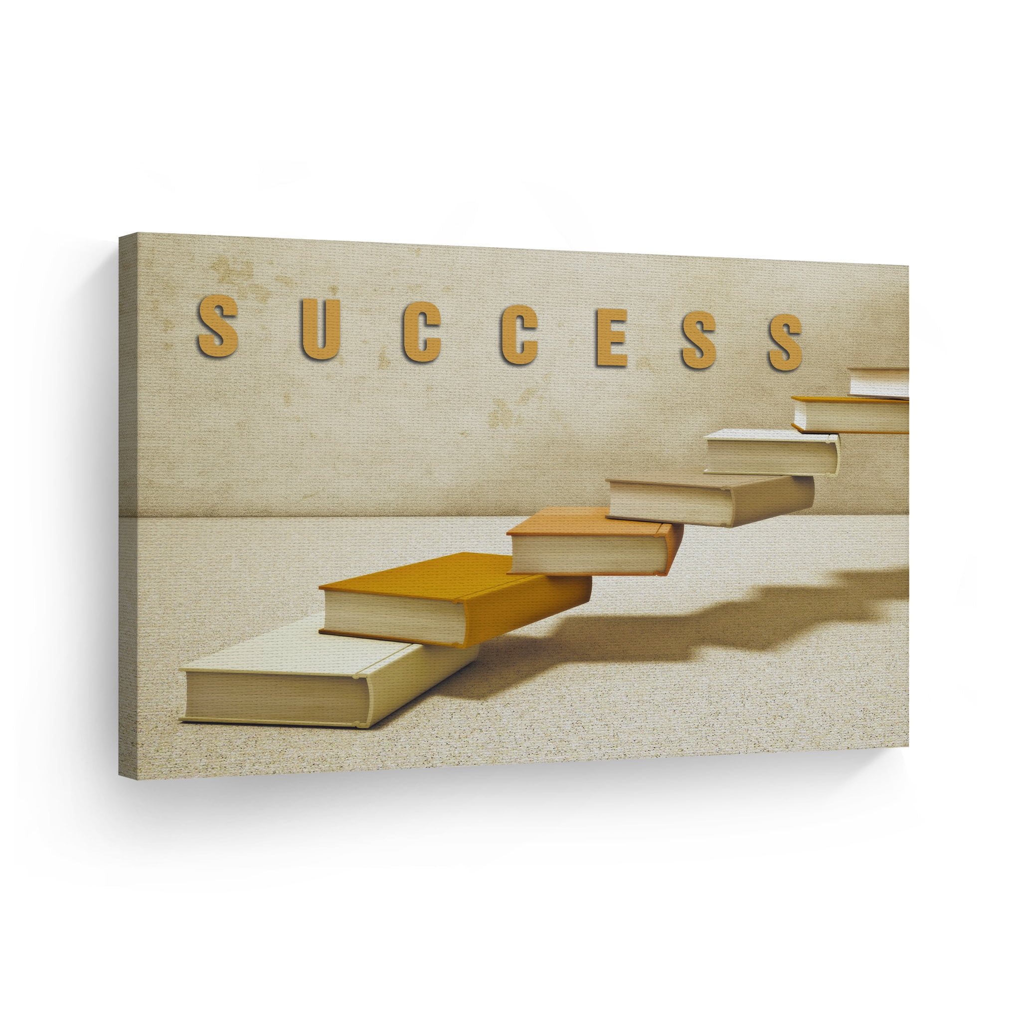 Smile Art Design Success Lettering Art Book Stairs Motivational Canvas ...