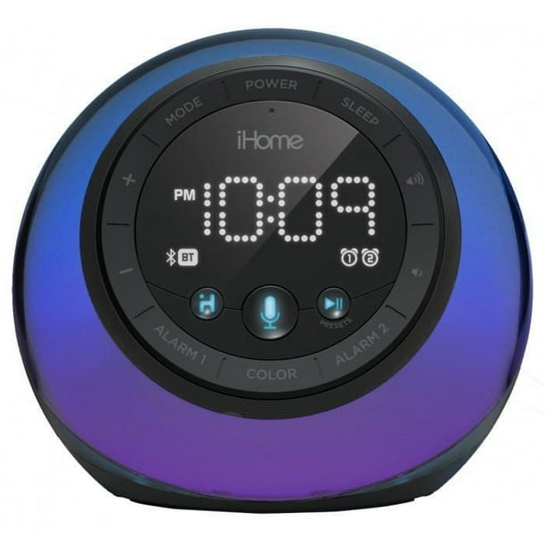 iHome Bluetooth Color Changing Dual Alarm Clock FM Radio with USB ...