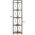 5 Tier Corner Shelf Stand, 64" H Tall Industrial Bookshelf for Living ...