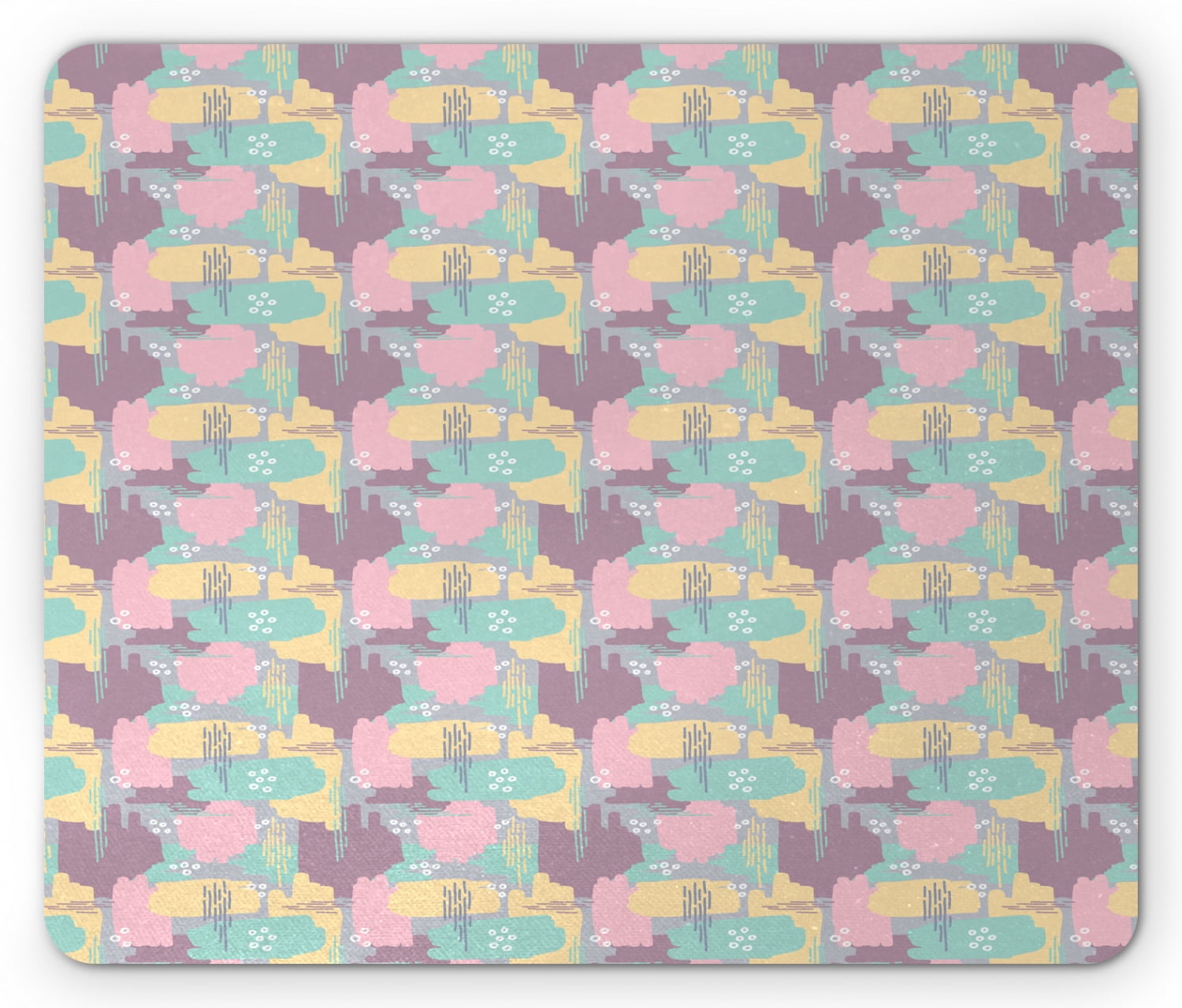 Abstract Mouse Pad, Pastel Color 90s Retro Memphis Style Paint Brush ...