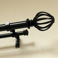 Lumino 1 Inch Black Cage Double Curtain Rod Set - 42-120 Width ...