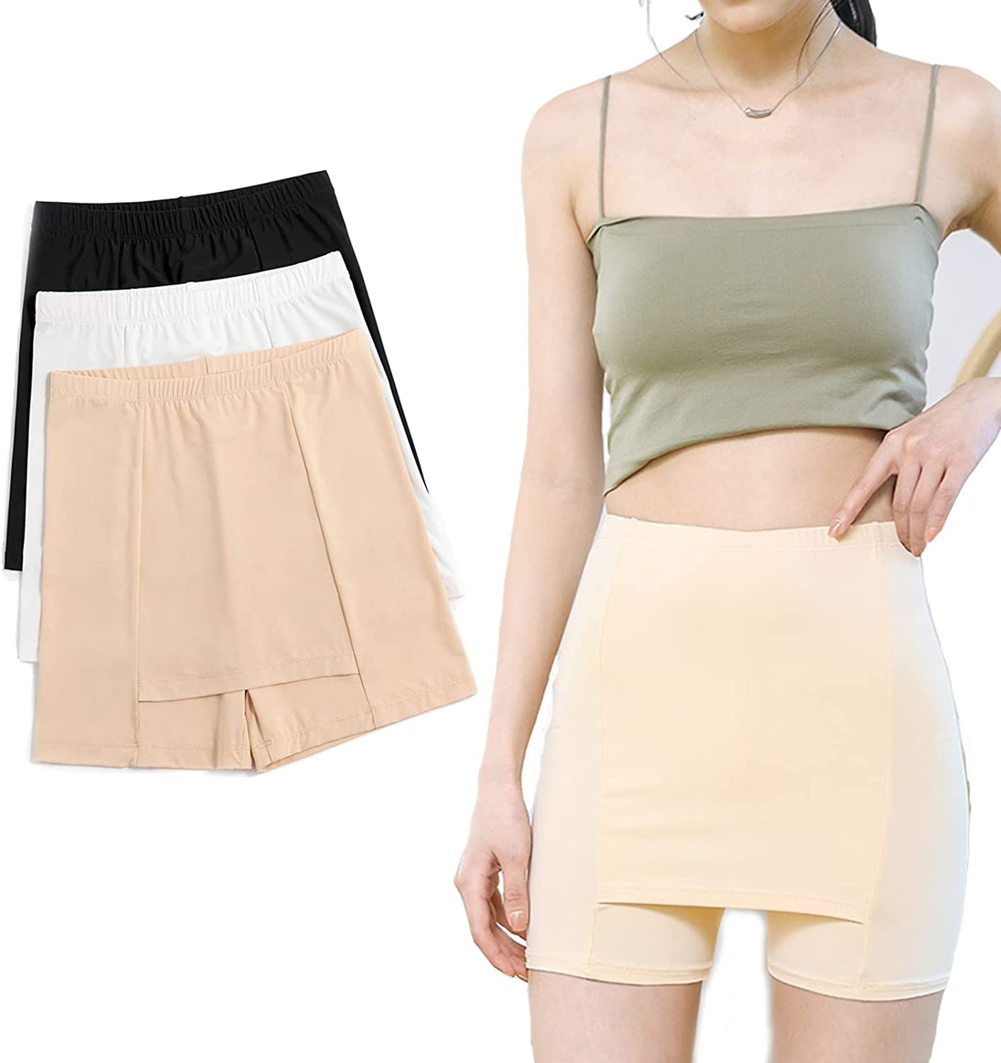Cheers.US Double-Layer Front Crotch Ice Silk Safety Shorts, Ice Silk ...