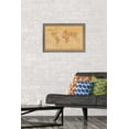 Antique World Map 2023 Wall Poster, 14.725" x 22.375" Framed - Walmart.com