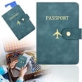 CozeLy Leather Passport Holder Travel Wallet Set Multi-Purpose Storage ...