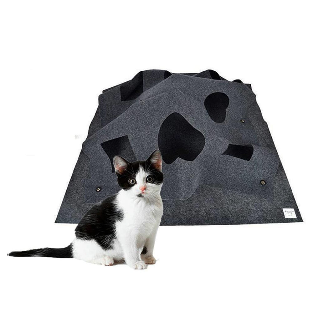 Cat Tunnels for Indoor Cats,Cat Tunnel Mat DIY Cat Play Mat for Felt ...