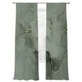 Abstract Modern Sage Green Marble Sheer Curtains 2 Panels Set Natural ...