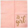 50 Pack It's a Girl Napkins for Baby Shower, Gold Foil Party Supplies ...